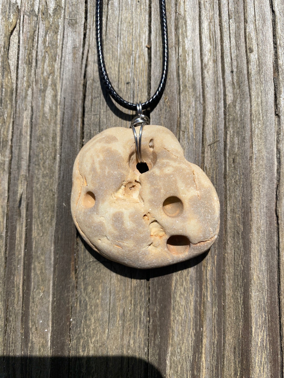 Hag Stone Necklace, Holey Stones, Beach Stone Jewelry, Odin Stone ...