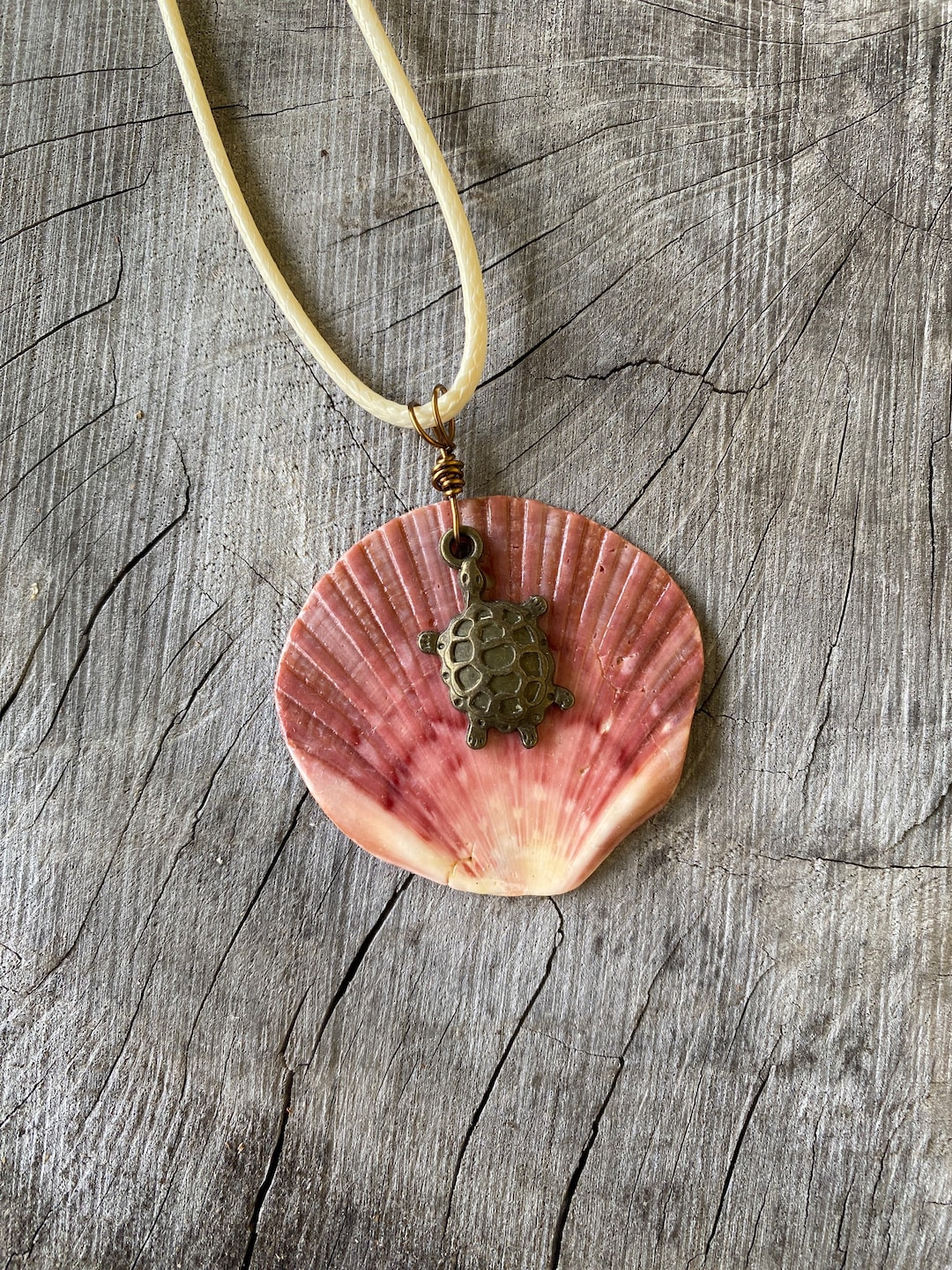 Scallop Shell Necklace Sea Turtle Necklace Beach Necklace - Etsy