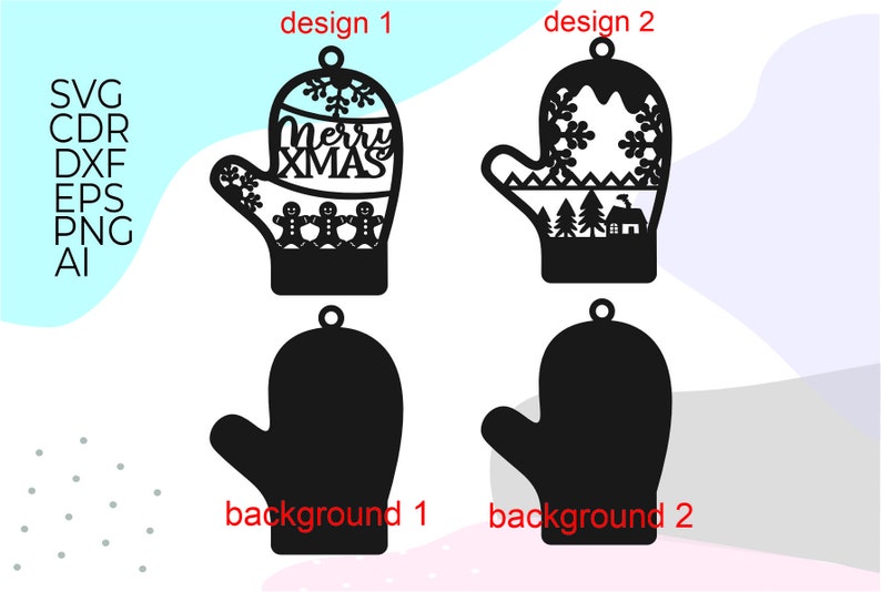 Christmas Mitten Glove Svg 3d Layered Ornaments Svg File for - Etsy