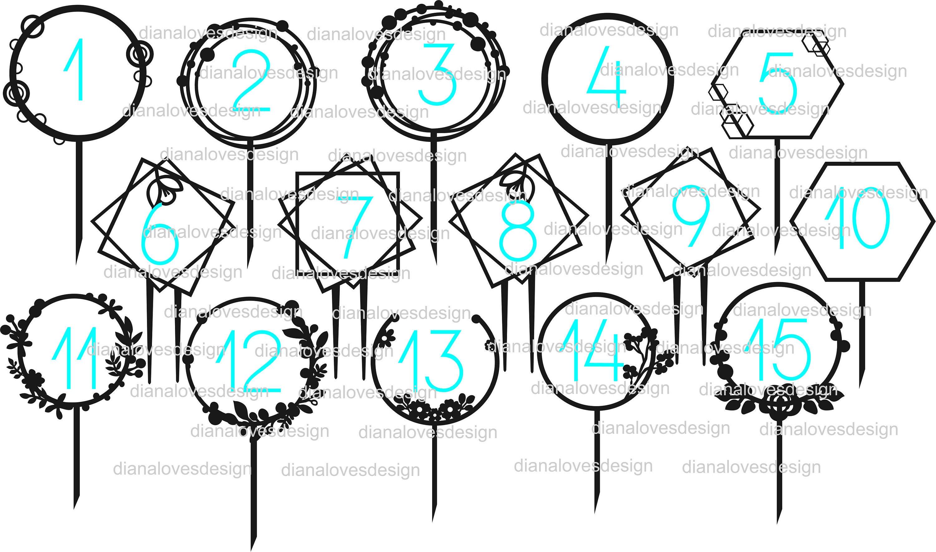 Wedding Cake Topper Svg Birthday Topper Svg Flower Wreath - Etsy
