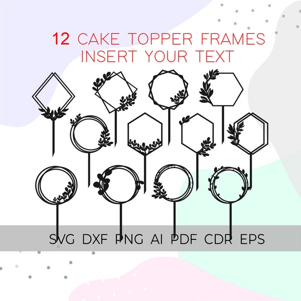 Cake Topper Svg - Etsy