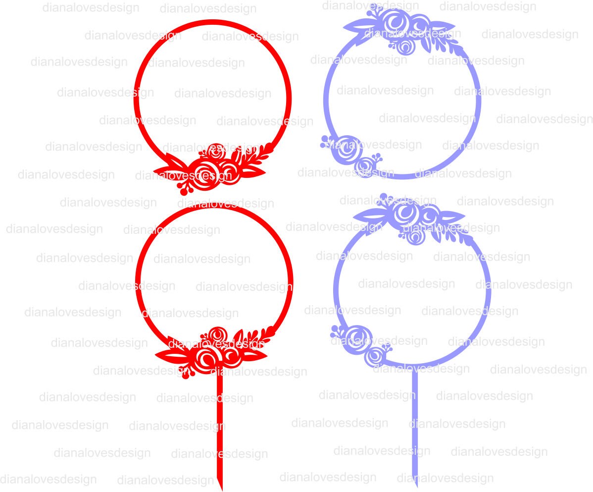 Cake Topper Svg Floral Circle Svg Files for Cricut Wedding - Etsy Australia