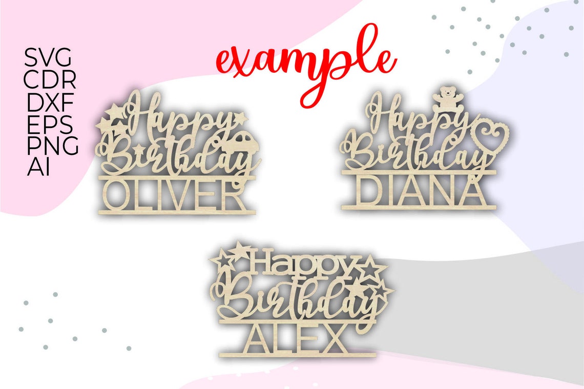 Svg de gâteau, joyeux anniversaire, cricut de gâteau personnalisé, lot ...