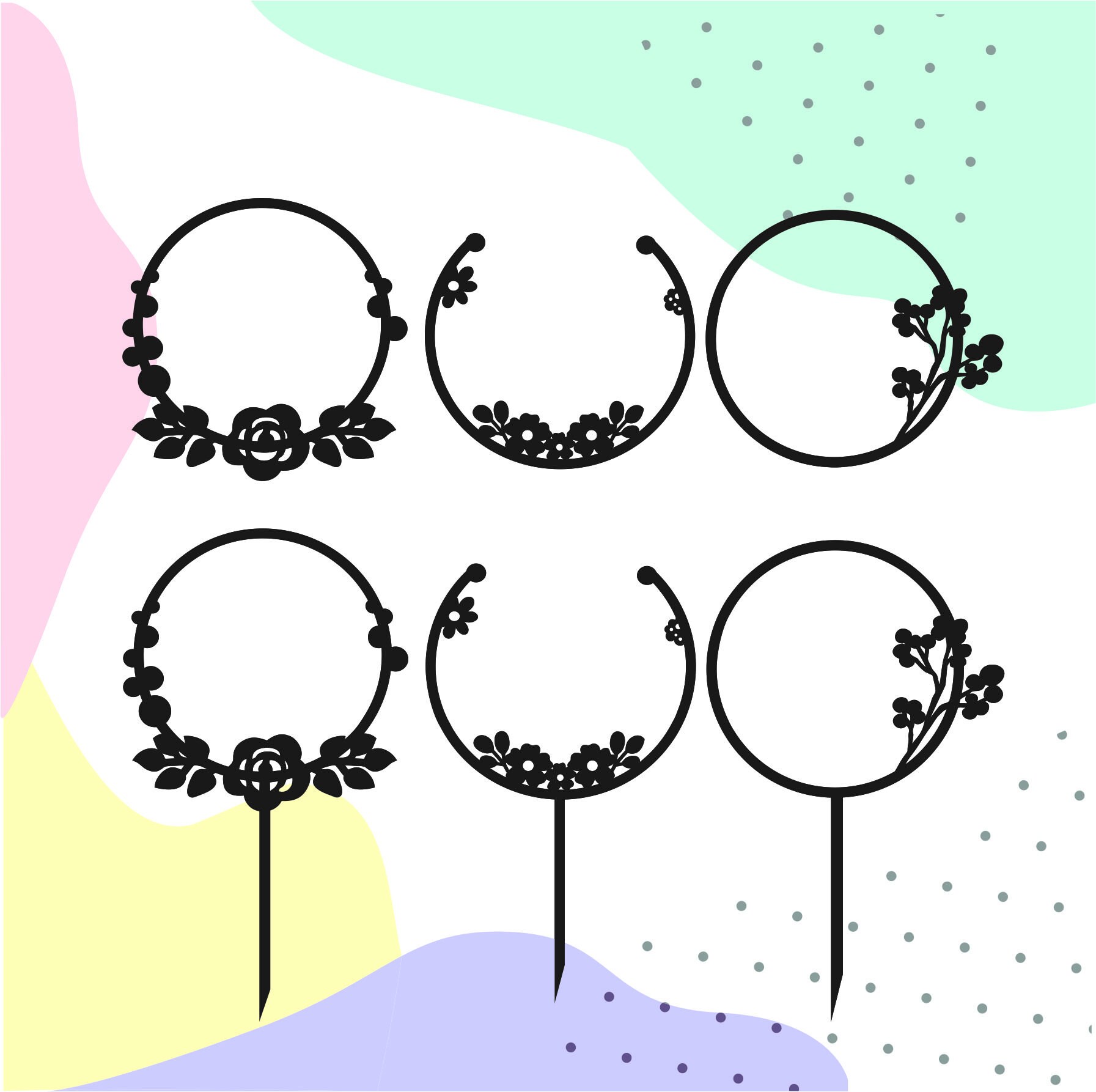 Cake Topper Frame Cricut Cake Topper Svg Happy Birthday Svg - Etsy ...
