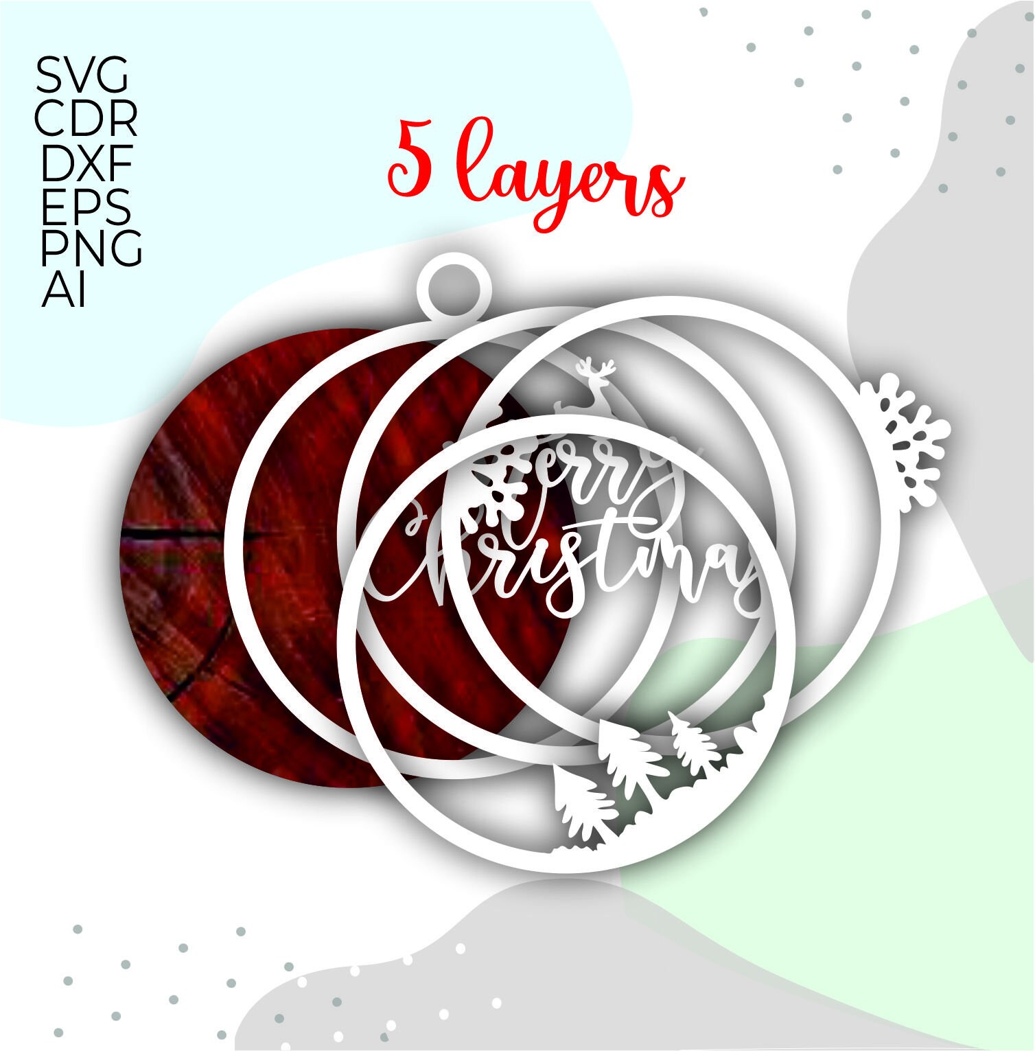 3d Layered Christmas Svg Merry Christmas Svg Christmas - Etsy