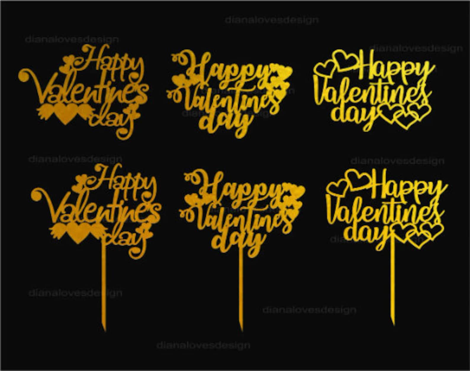 Happy Valentine's Day Cake Topper Svg, Files for Cricut, Valentines Svg ...