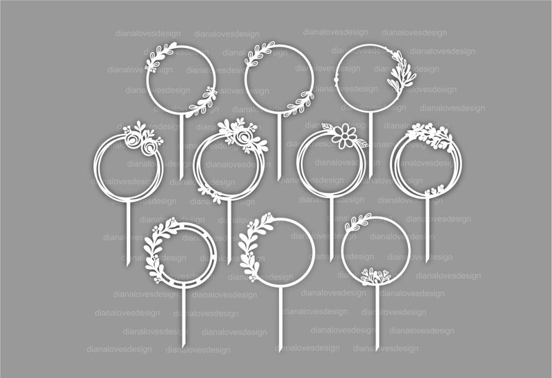 Cake Topper Svg Wedding Cake Topper Svg Wreath Frame Svg - Etsy UK
