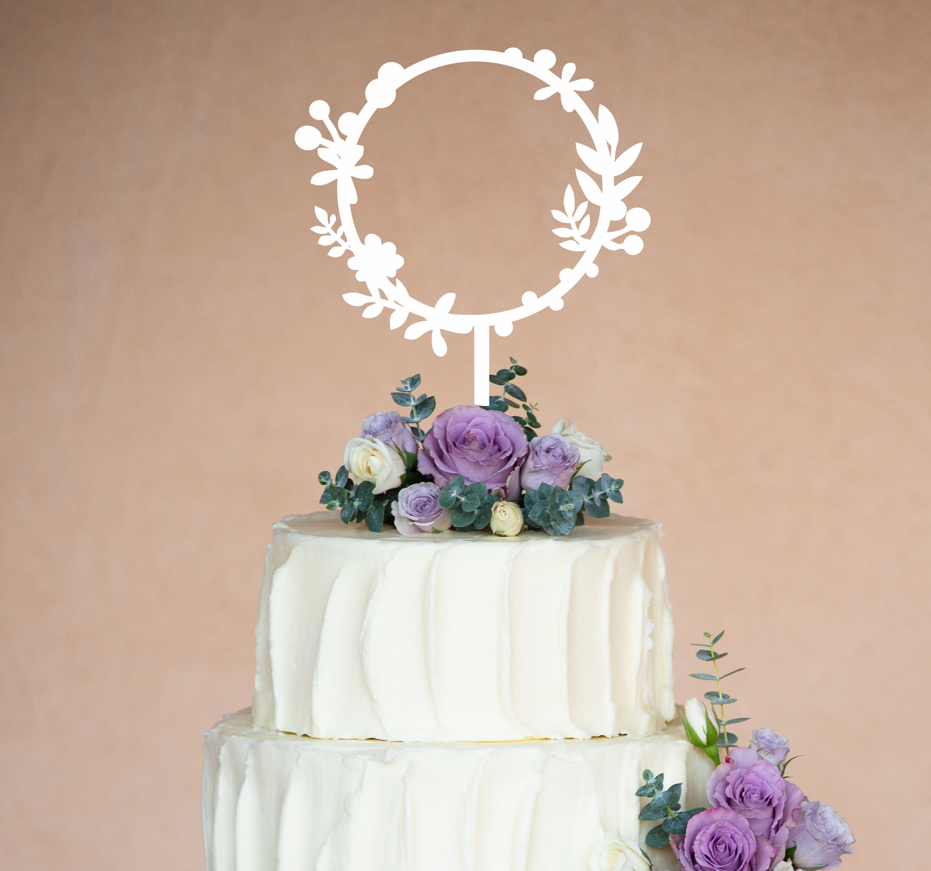 Wedding Cake Topper Svg, Birthday Topper Svg, Flower Wreath Frame Svg ...