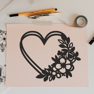 Cake Topper Svg, Heart Frame Svg, Birthday Cake Topper Cut File ...