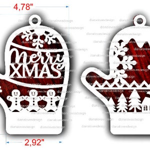Christmas Mitten Glove Svg, 3d Layered Ornaments Svg, File for ...