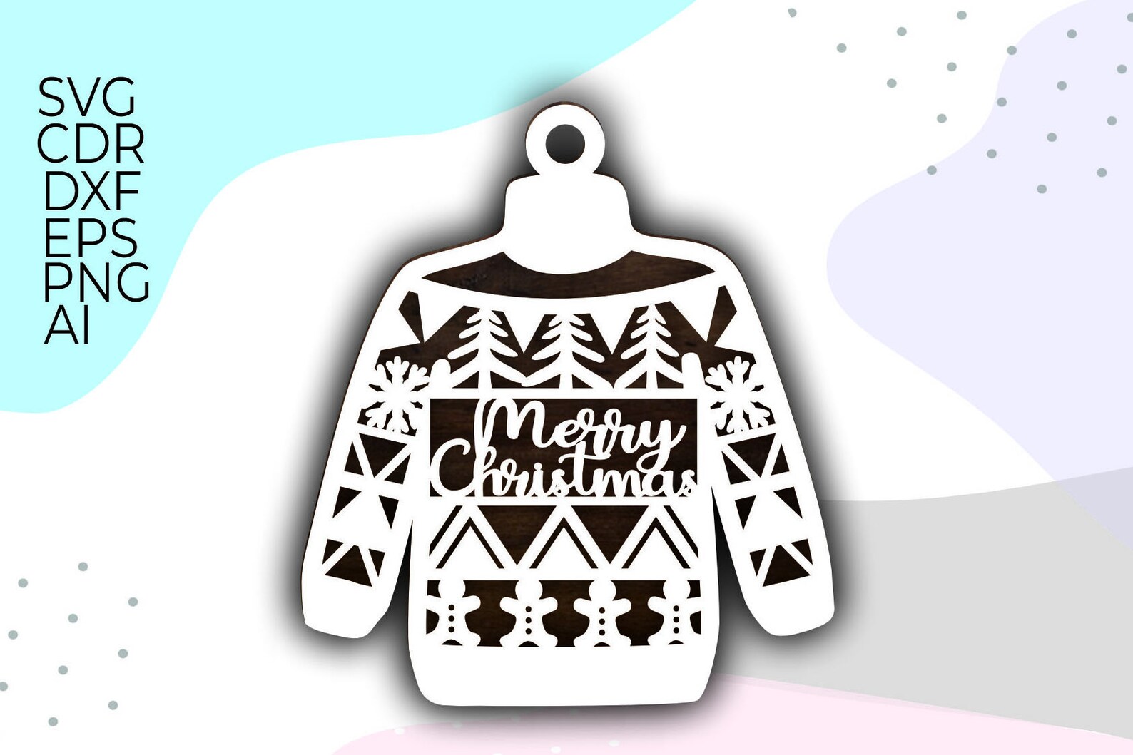 Ugly Christmas Sweater Svg File for Glowforge Merry - Etsy
