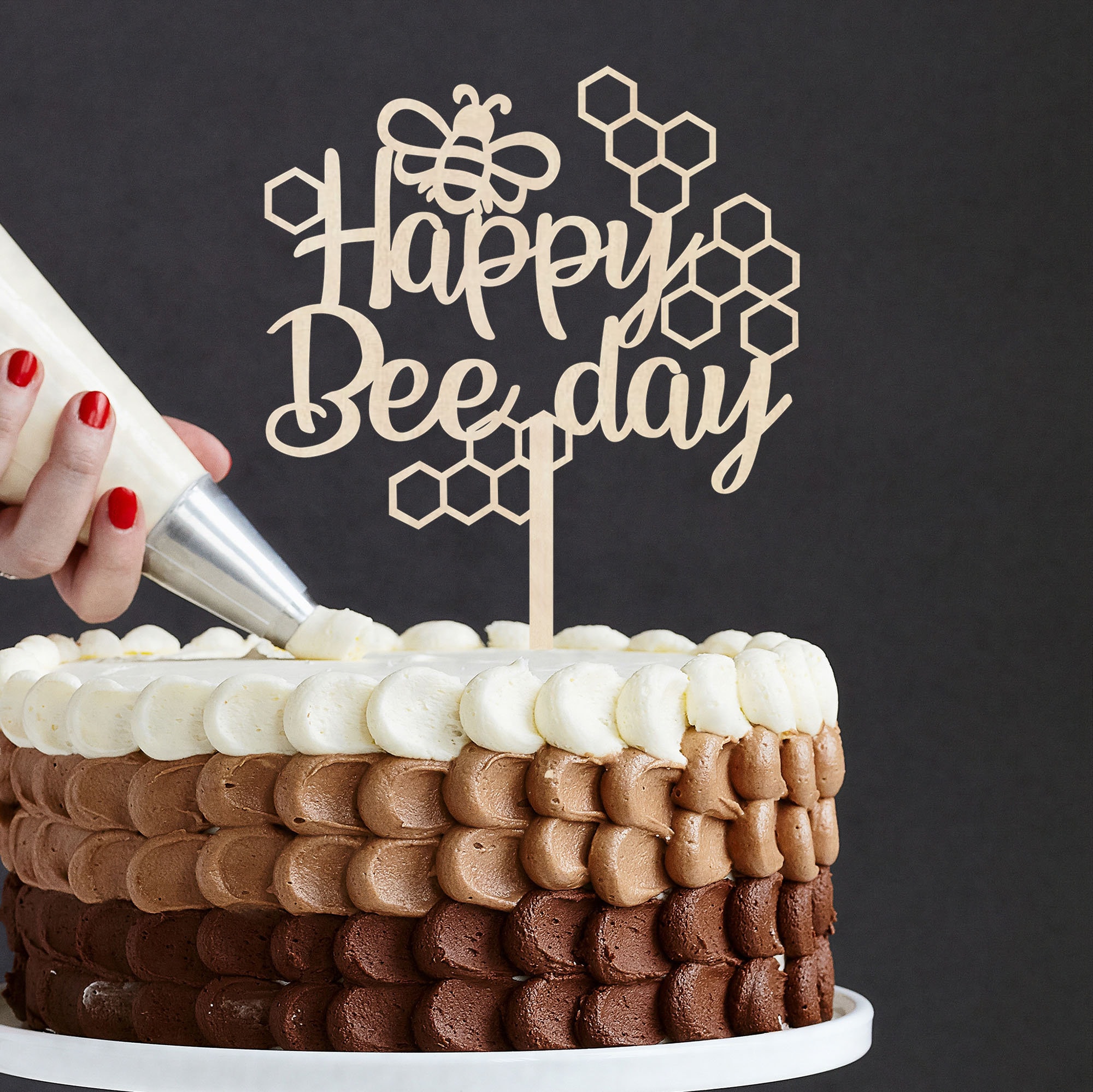 Bee Cake Topper Svg Happy Bee Day Svg Cake Topper Cnc Svg - Etsy