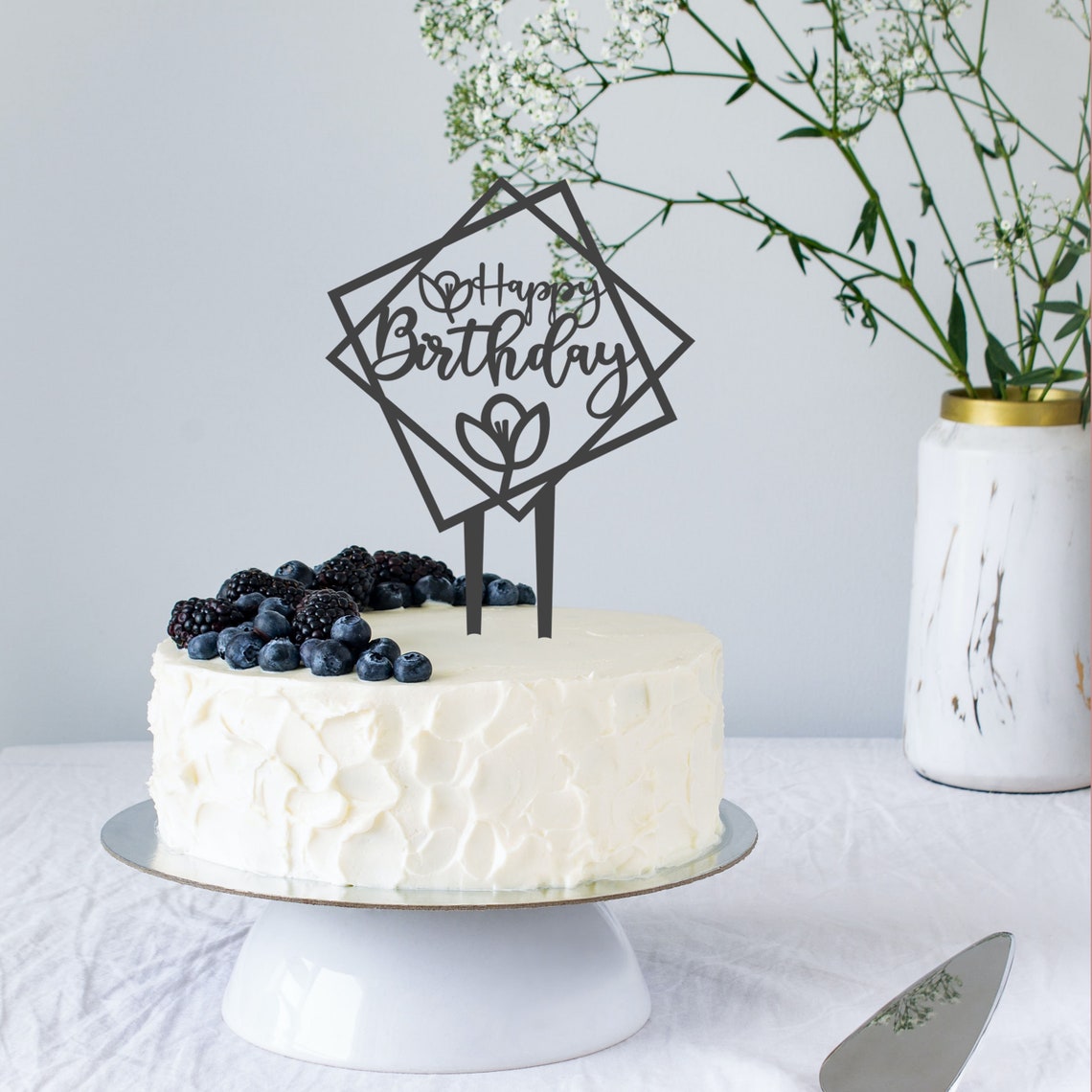 Cake Topper Svg Happy Birthday Svg Cake Topper Cricut Cake - Etsy