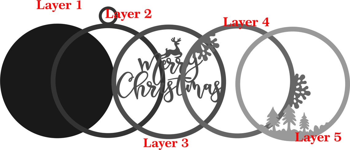3d Layered Christmas Svg Merry Christmas Svg Christmas - Etsy