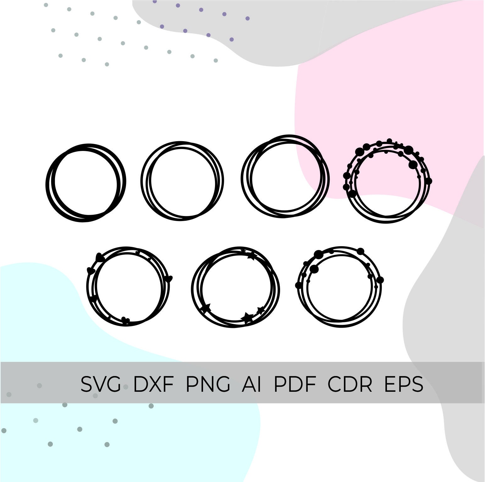 Circle Frames Svg Bundle Cake Topper Svg Files for Cricut - Etsy