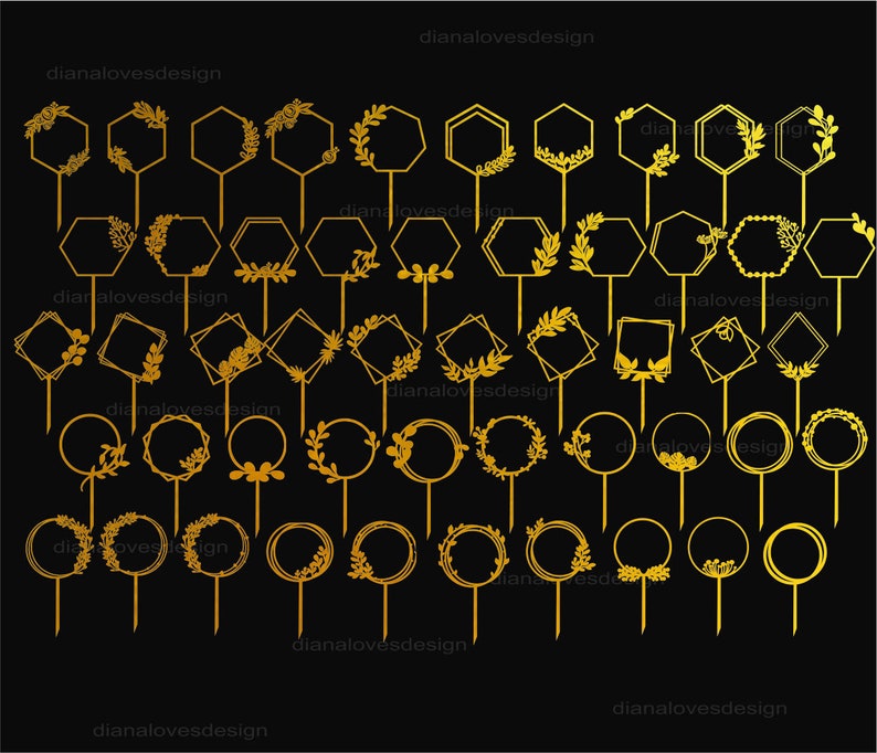 Cake Topper Svg Circle Frame Svg Wedding Cake Topper Svg - Etsy