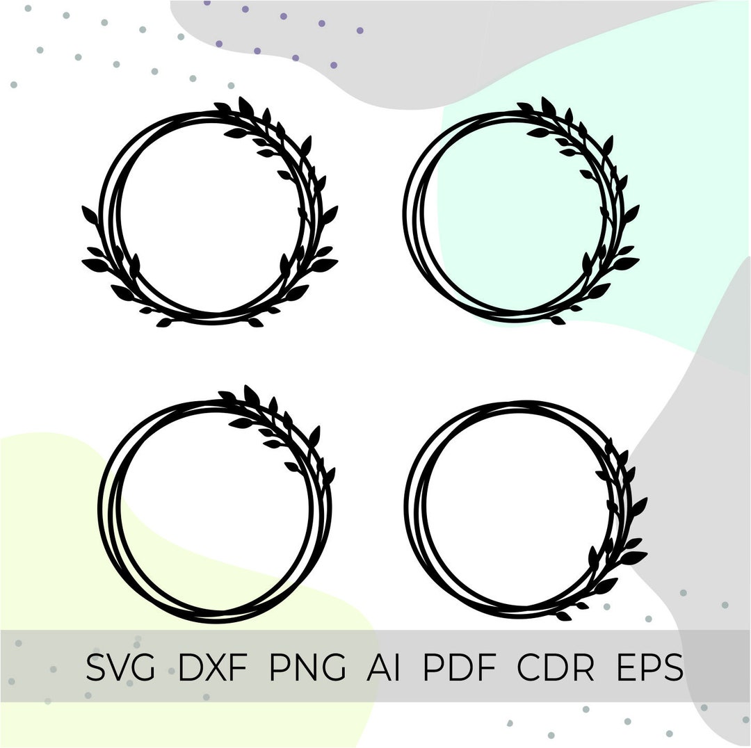 Cake Topper Frame, Wedding Cake Topper Svg, Wreath Frame Svg, Circle ...