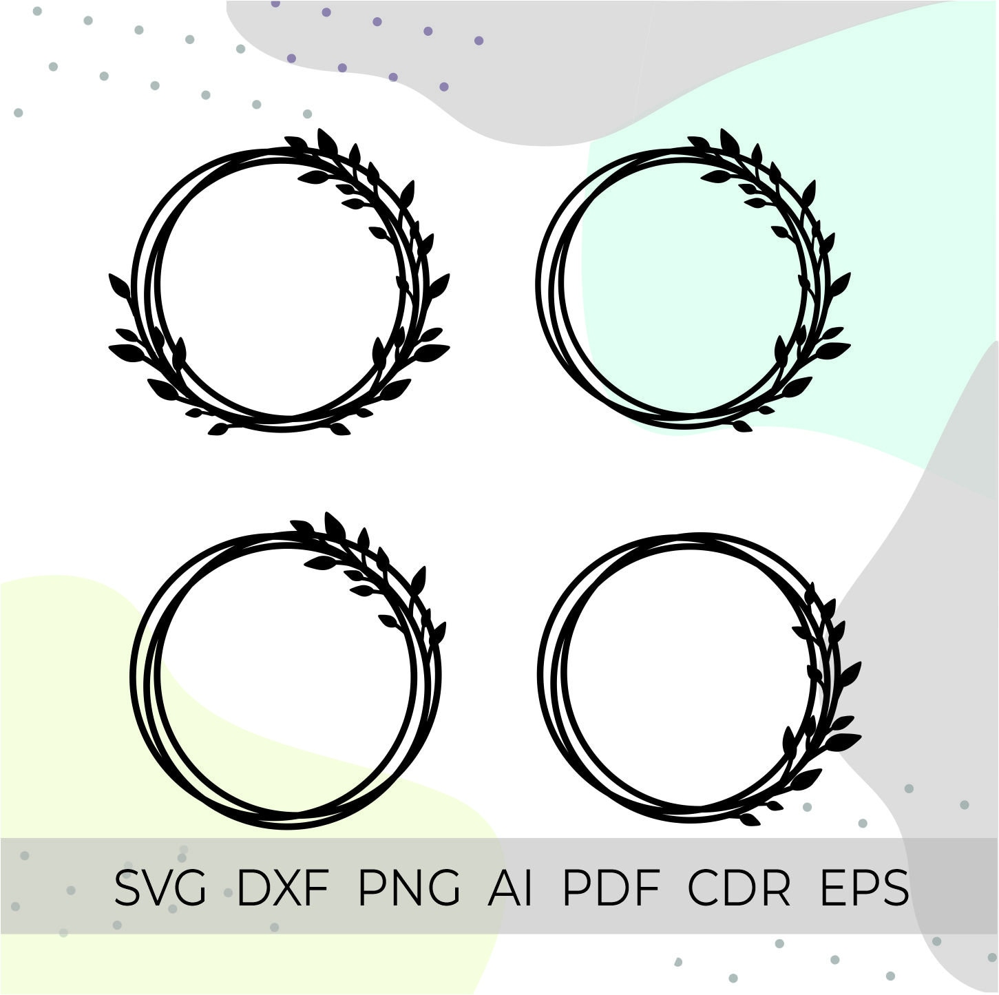 Cake Topper Frame Wedding Cake Topper Svg Wreath Frame Svg - Etsy