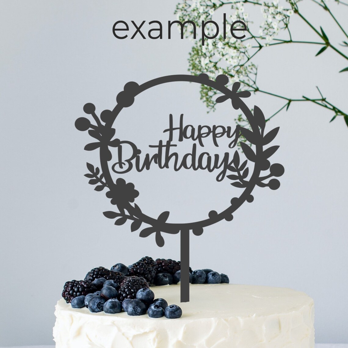 Wedding Cake Topper Svg Birthday Topper Svg Flower Wreath - Etsy