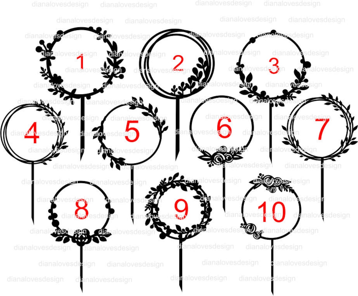 Wedding Cake Topper Svg Birthday Topper Svg Flower Wreath - Etsy