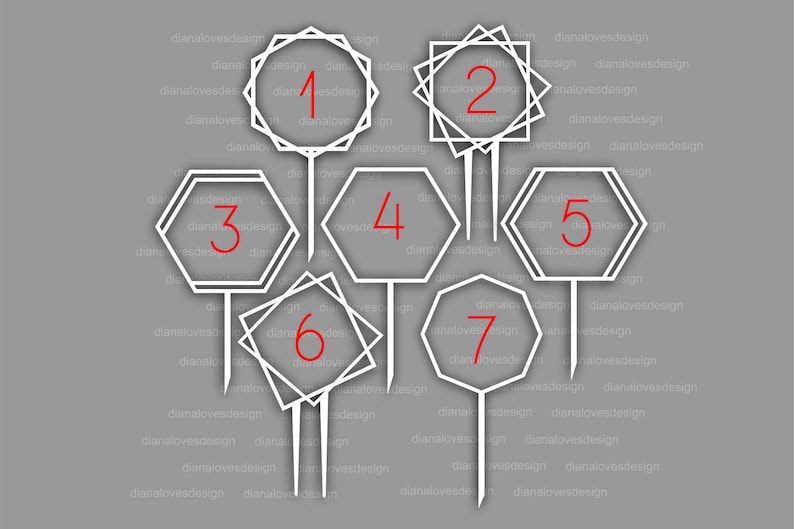 Geometric Cake Topper Frame Svg, Birthday Topper Svg, Circle Frame Svg ...