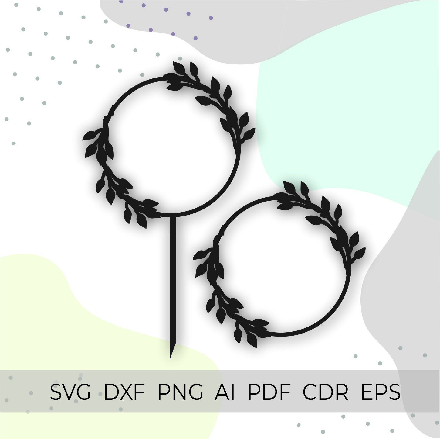 Cake Topper Svg Circle Frame Svg Floral Wreath Svg Rustic - Etsy Australia