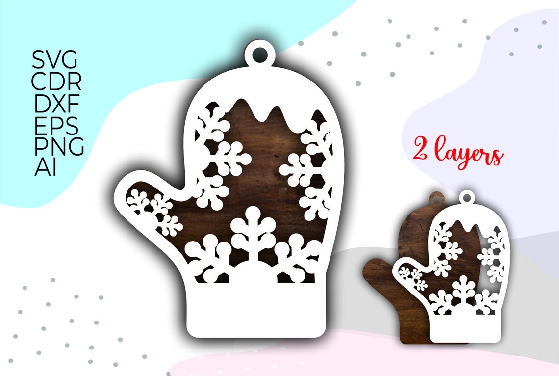 Christmas Mitten Svg, 3d Layered Christmas Ornaments Svg, File for ...