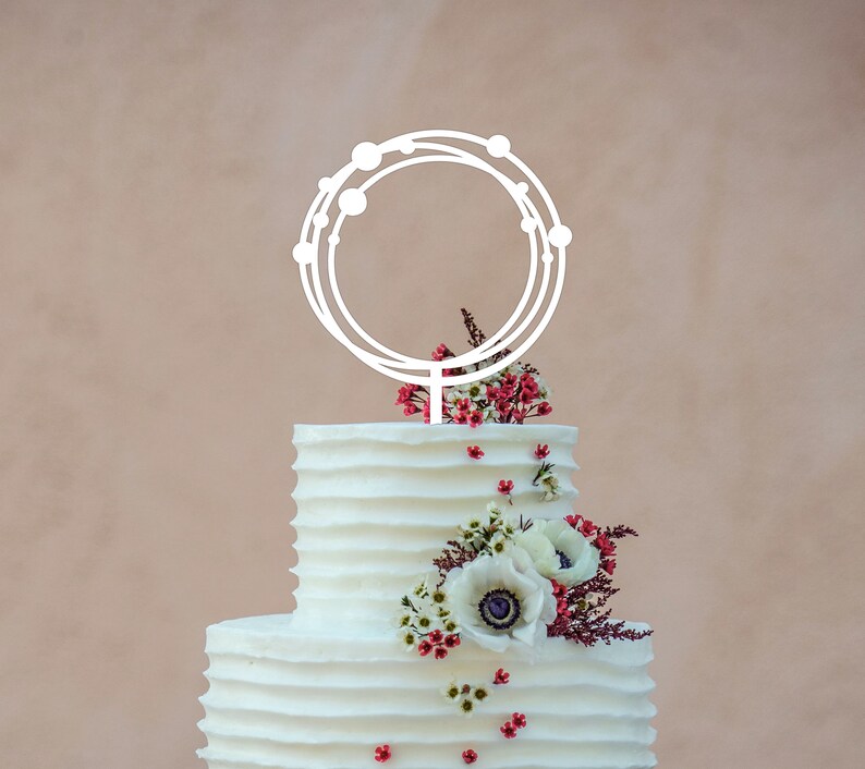 Wedding Cake Topper Svg Birthday Topper Svg Flower Wreath - Etsy