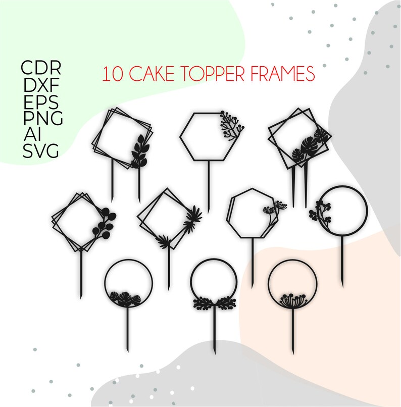 Wedding Cake Topper Svg Cake Topper Frame Laser Cut - Etsy