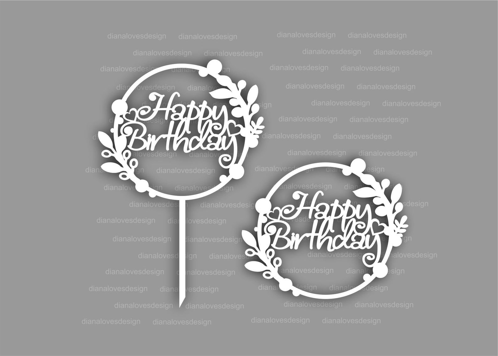 Cake Topper Svg Happy Birthday Svg Cake Topper Cricut Cake - Etsy