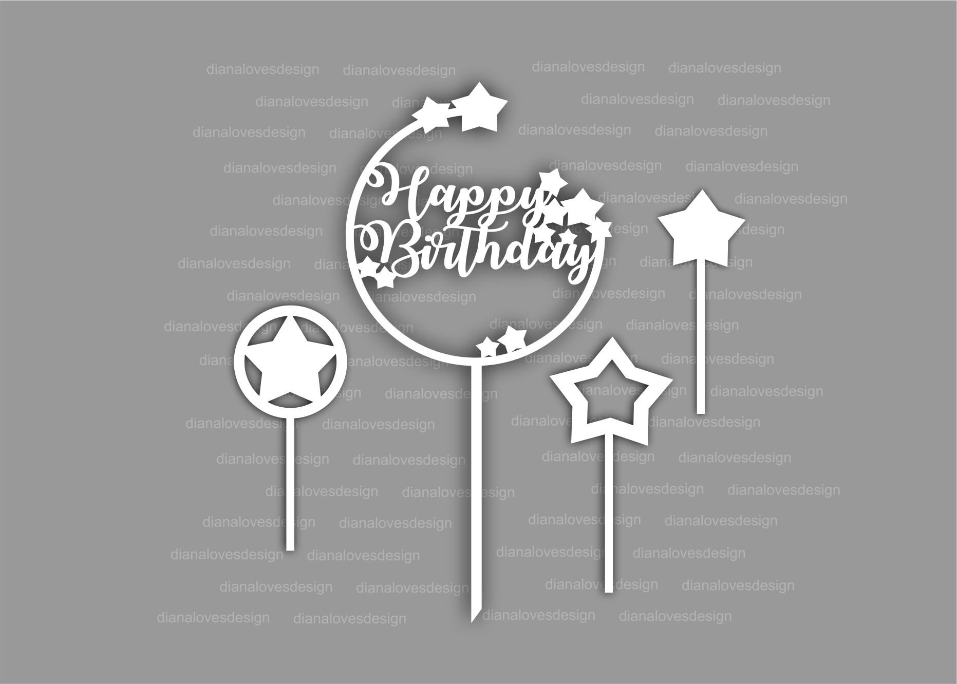 Cake Topper Svg Happy Birthday Svg Space Svg Star Cake - Etsy Canada