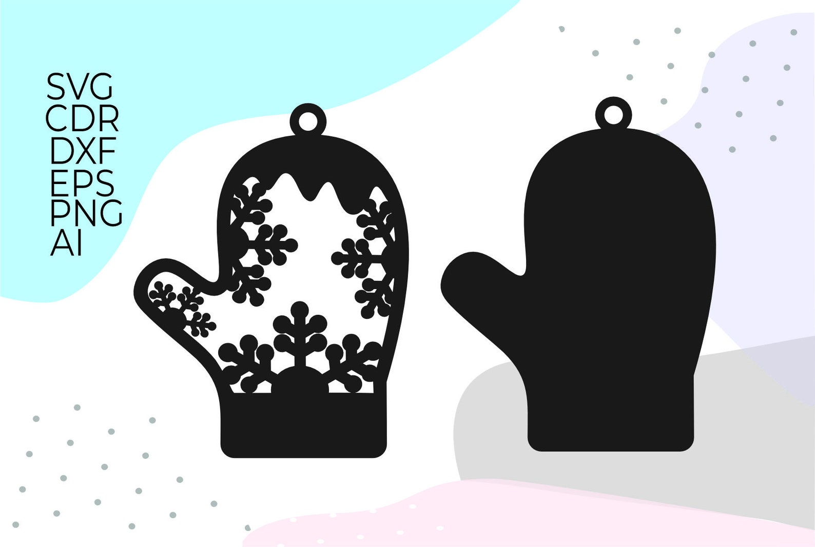 Christmas Mitten Svg, 3d Layered Christmas Ornaments Svg, File for ...