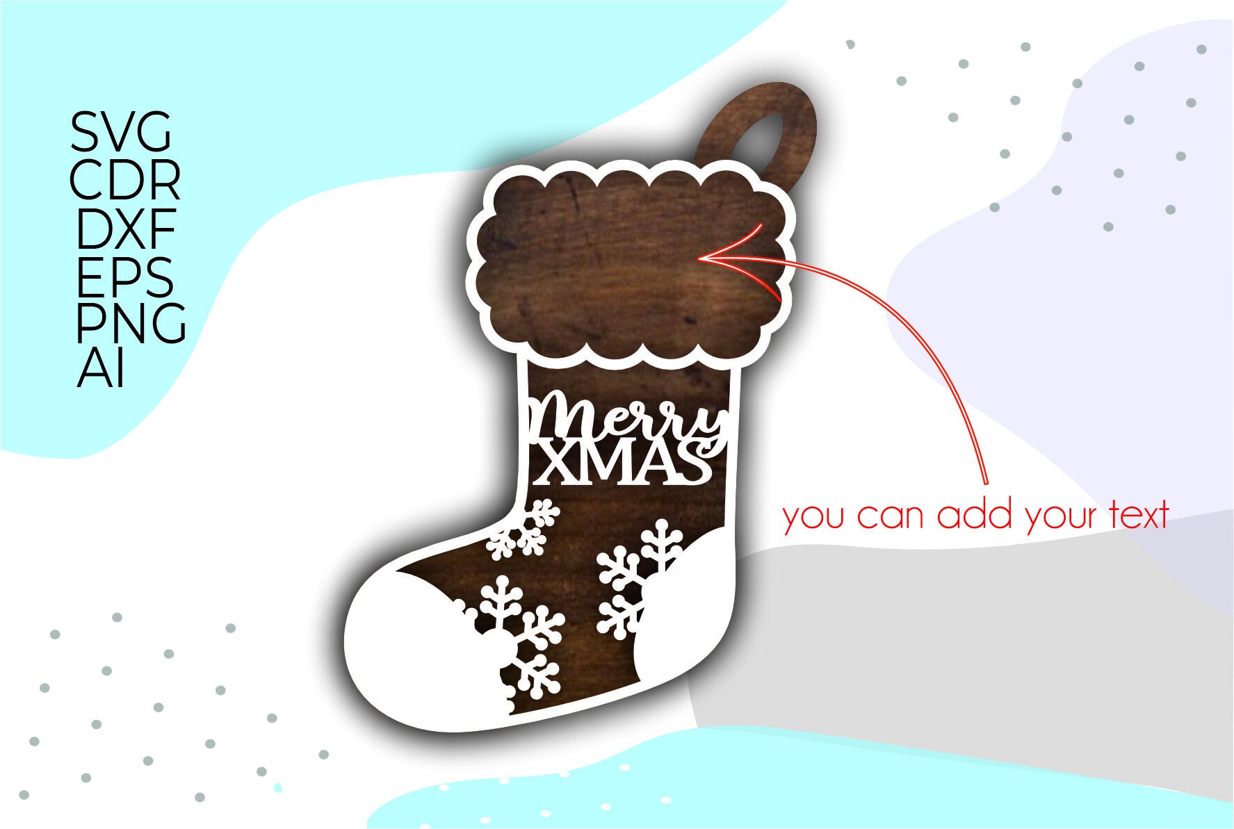 Christmas Stocking Svg Ornament Snowflake Bundle Christmas - Etsy