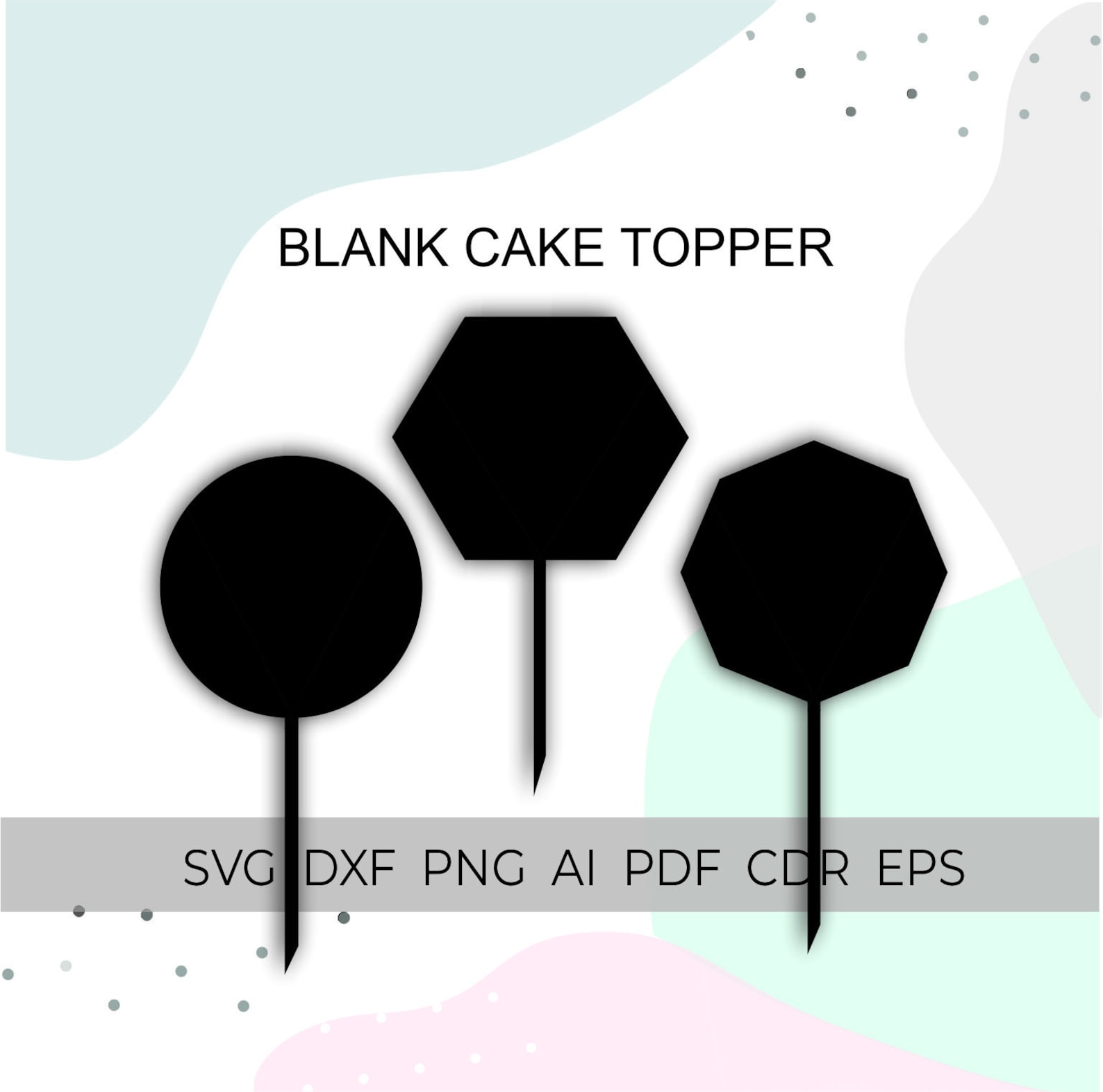 Cake Topper Svg, Blank Acrylic Shape, Wedding Cake Topper, Blank Circle ...
