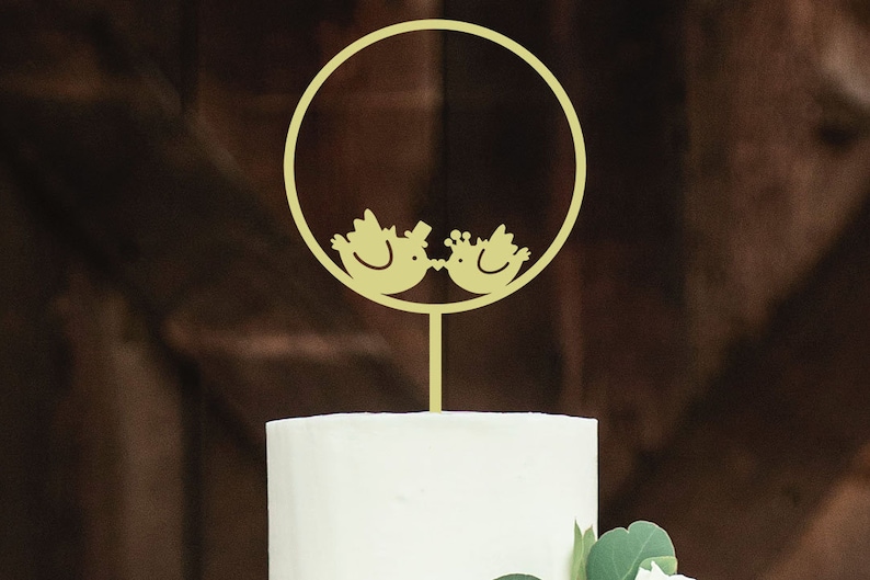 Cake Toppers Frame Svg for Wedding, Birds Wedding Frame Svg, Svg Cricut ...