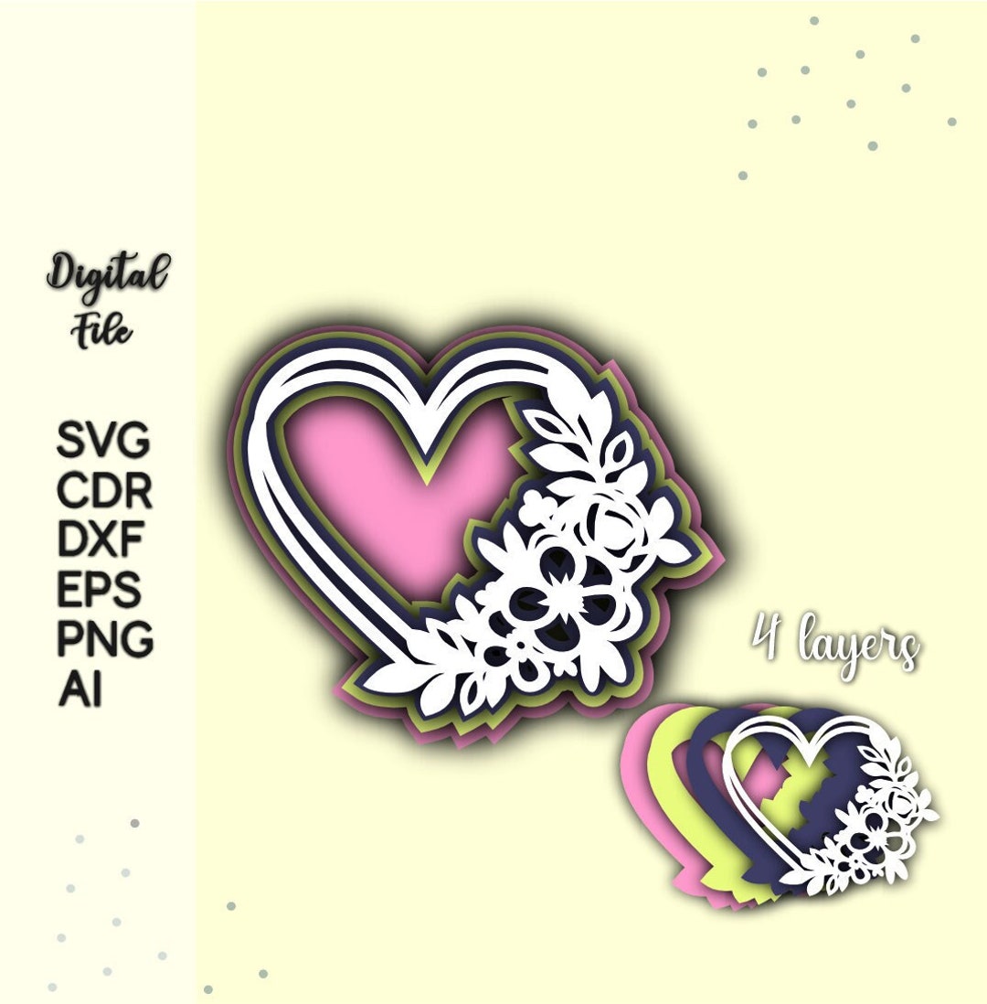 Layered Cake Topper Svg File, Cake Topper Cricut, 3d Cake Topper, Basic ...