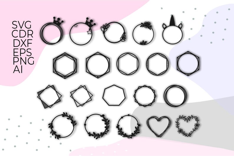 Cake Topper Svg Wedding Cake Topper Svg Wreath Frame Svg - Etsy