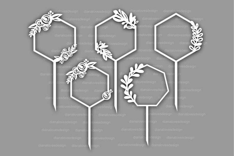 Wedding Cake Topper Svg, Birthday Topper Svg, Flower Wreath Frame Svg ...