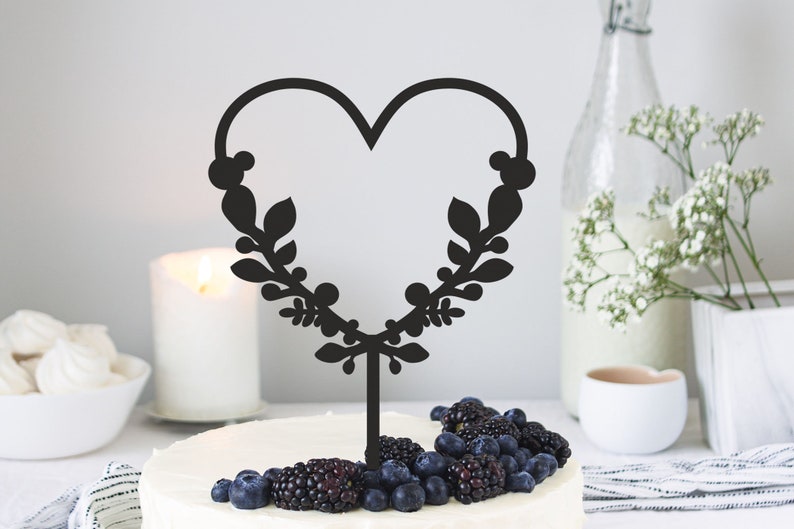 Cake Topper Svg Heart Frame Svg Birthday Cake Topper Cut - Etsy