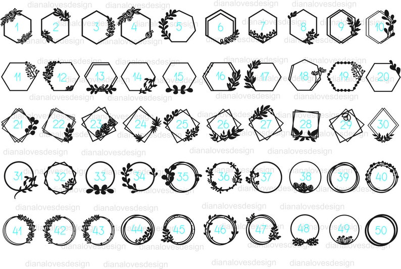 Cake Topper Svg Wedding Cake Topper Svg Wreath Frame Svg - Etsy