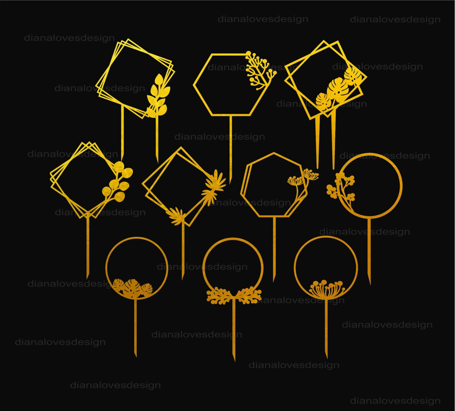 Wedding Cake Topper Svg Cake Topper Frame Laser Cut - Etsy