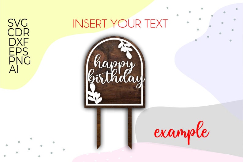 Arch Cake Topper Svg Birthday Cake Toppers Laser Cut File - Etsy