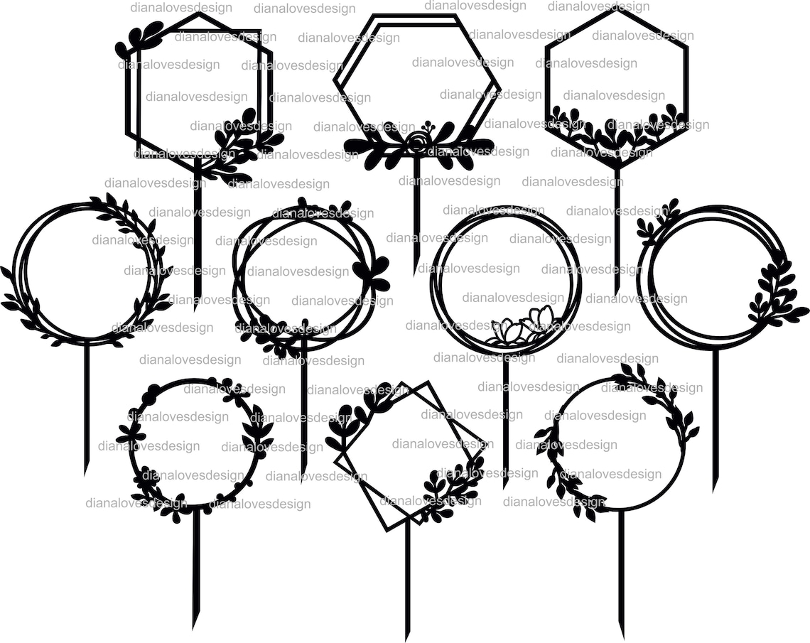 Wedding Cake Topper Svg Cake Topper Frame Laser Cut - Etsy