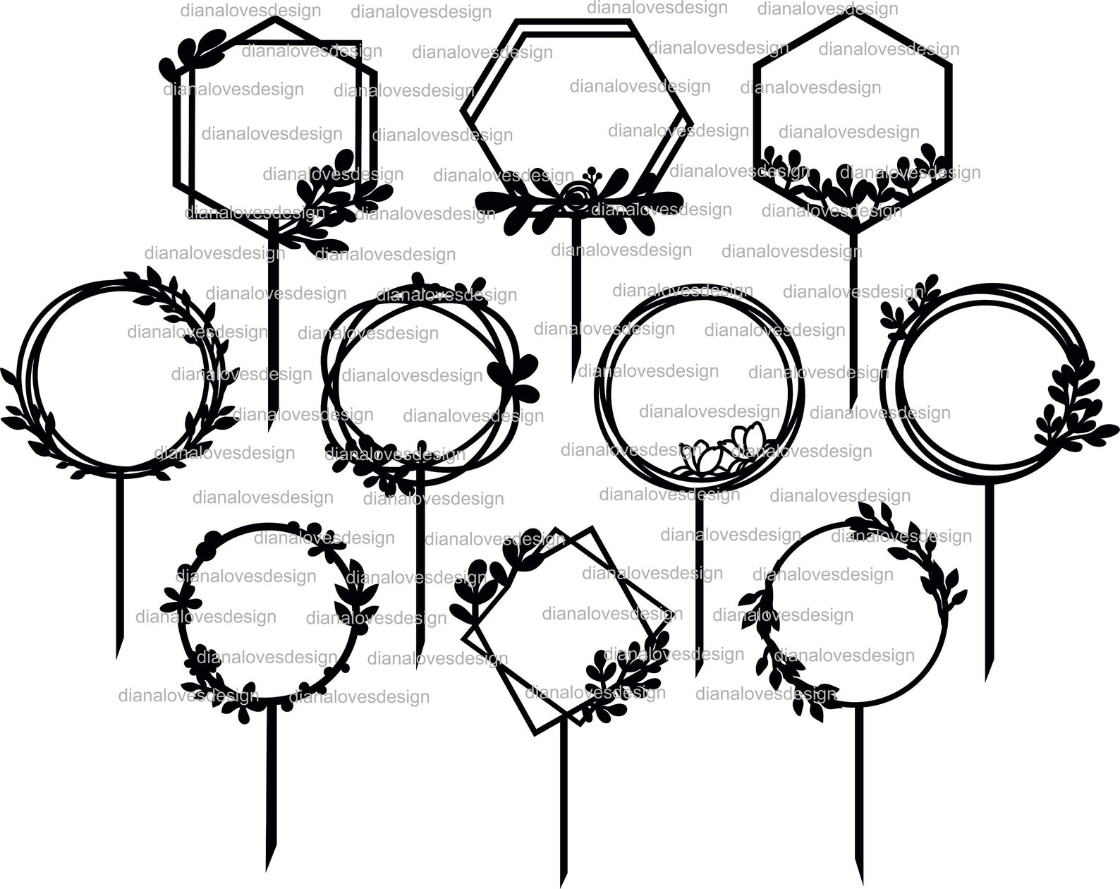 Wedding Cake Topper Svg Cake Topper Frame Laser Cut - Etsy