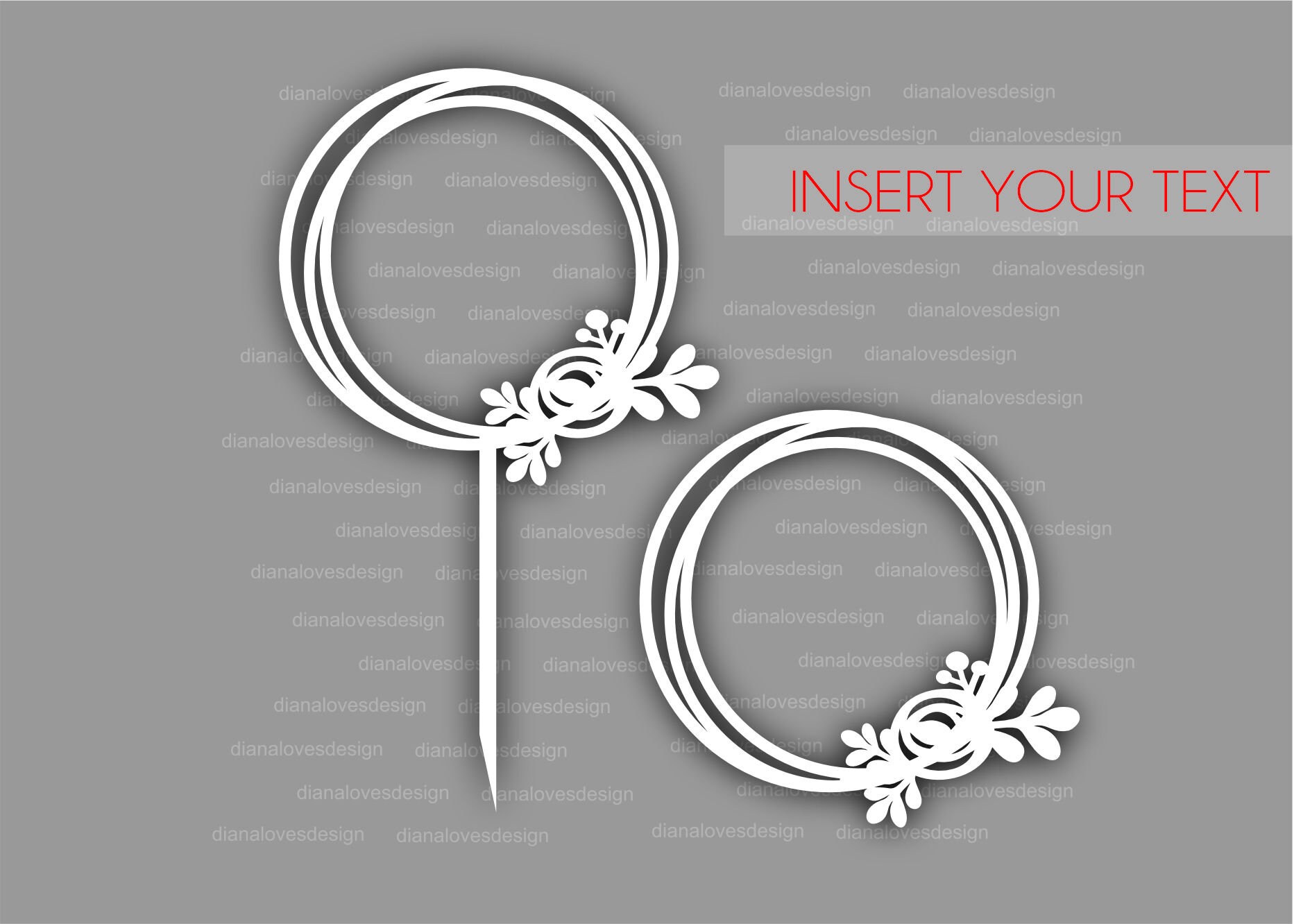 Floral Circle Frame Cake Topper SVG: Laser Cut Files - Etsy