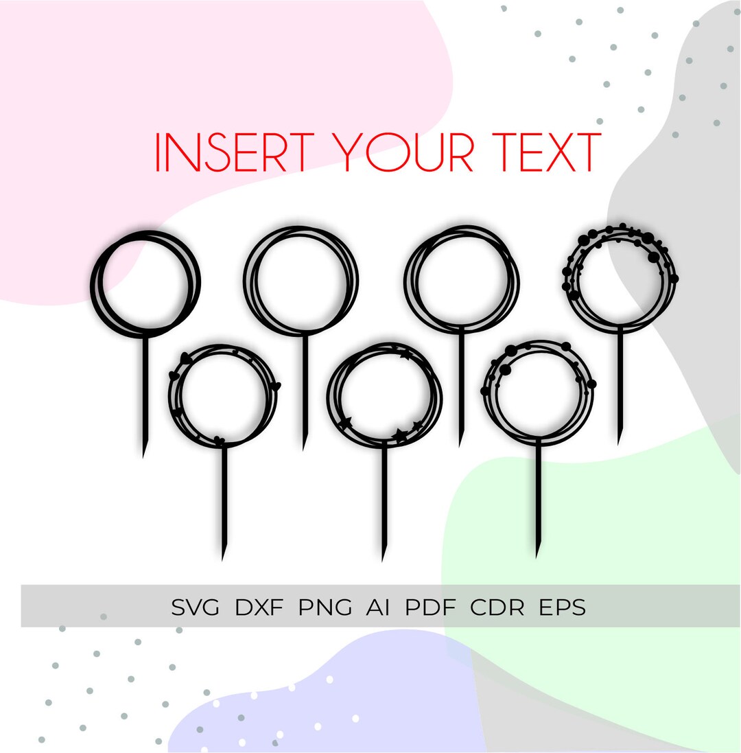 Cake Topper Frame Svg, Wedding Cake Topper Svg, Circle Frame Svg , Cake ...