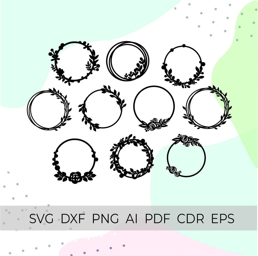 Circle Frame Svg, Cake Topper Svg, Files for Cricut, Wedding Frame Svg ...