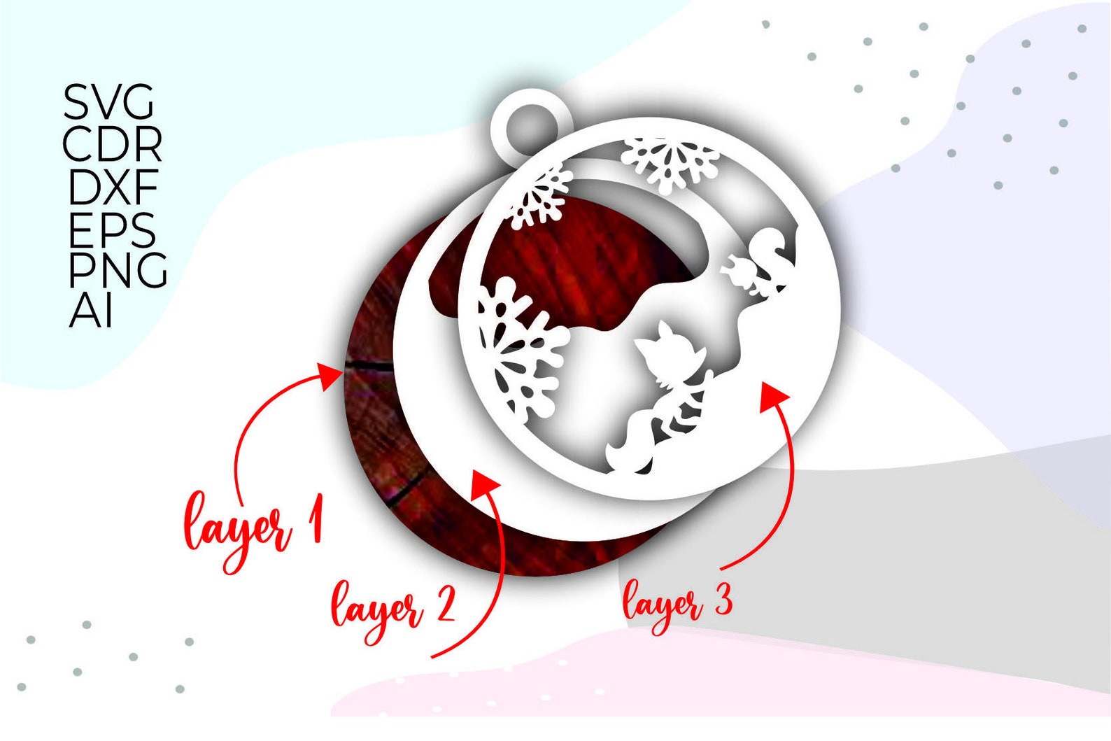 3d Layered Christmas Svg Multi Layer Svg Files for - Etsy