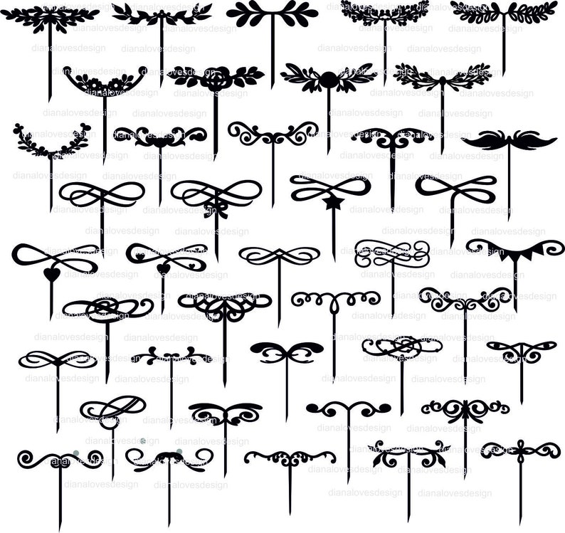 Cake Topper Svg Elements Bundle Elements Bundle for Wedding - Etsy Cake Topper Svg Elements Bundle Elements Bundle for Wedding - Etsy