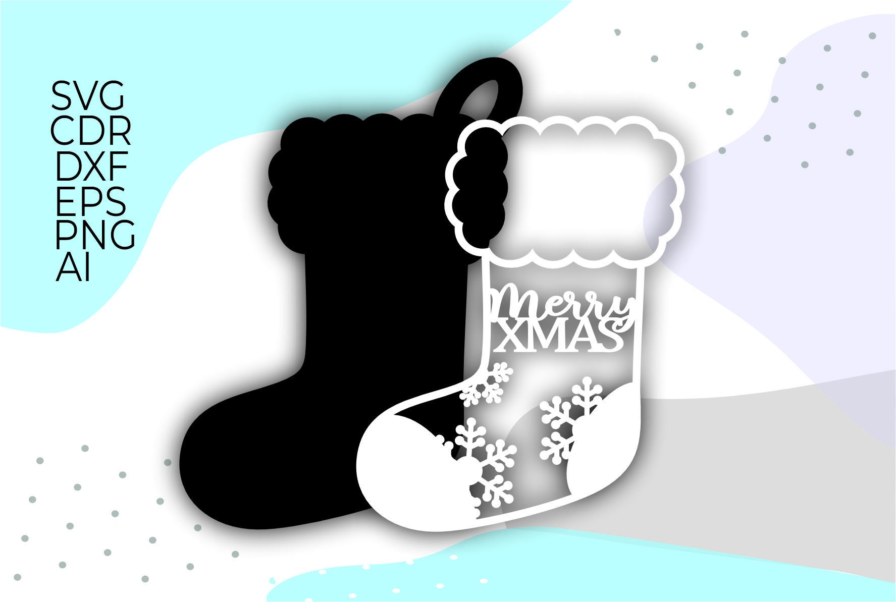 Christmas Stocking Svg Ornament Snowflake Bundle Christmas - Etsy